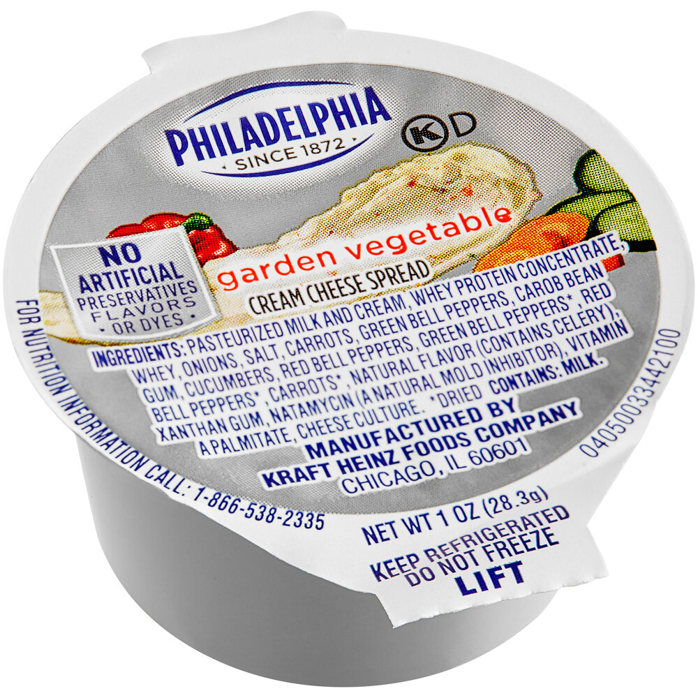 Philadelphia Garden Vegetable Cream Cheese Spread Portion Cup 1 oz ...