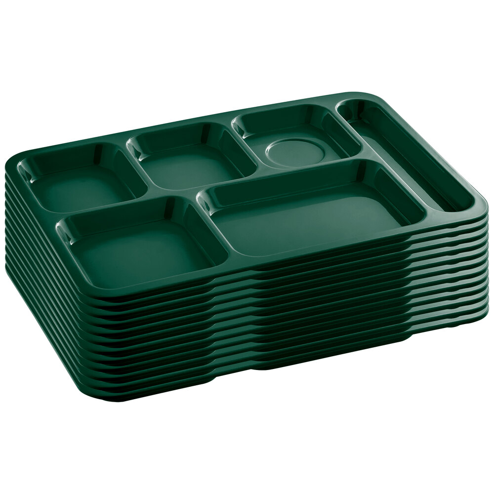 Choice 10" x 14" Right Handed Heavy-Duty Melamine NSF Forest Green 6 ...