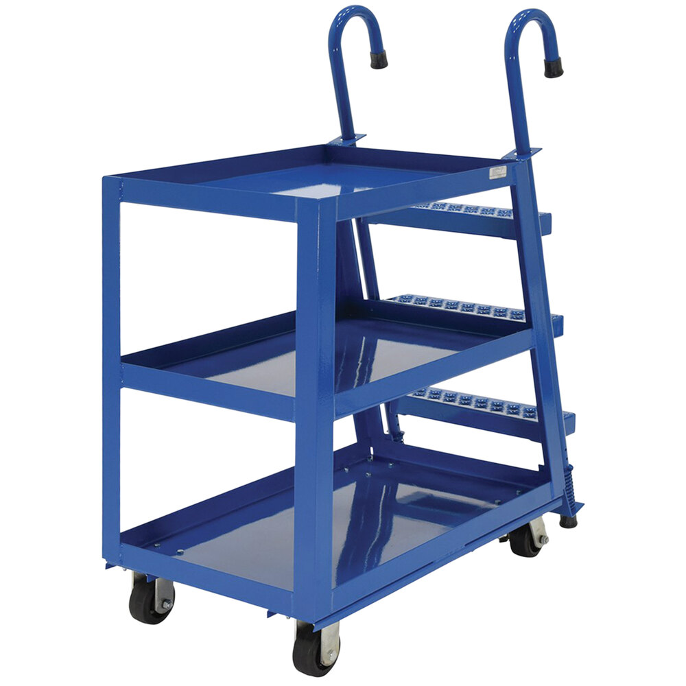 Vestil SPS3-2236 39 3/4" x 21 7/8" x 50 1/8" Steel 3-Shelf Stock Picker ...