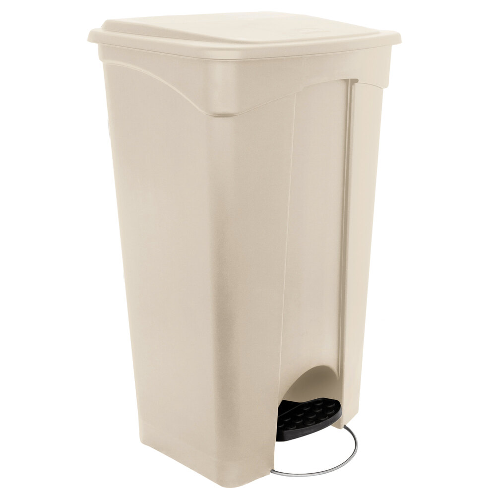 Continental 23BE 23 Gallon Beige Step On Rectangular Trash Can