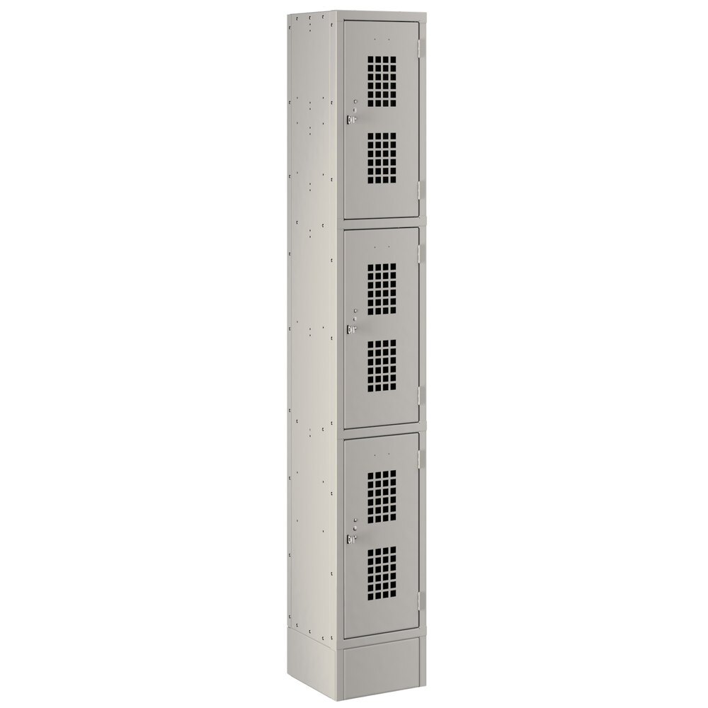 Regency Space Solutions Beige 12" x 12" x 78" Single, 3 Tier Locker ...