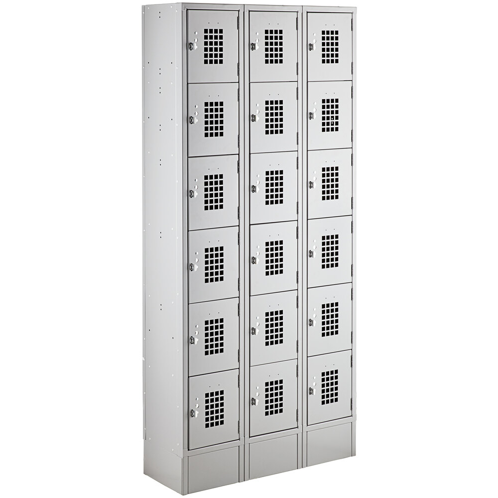 Regency Space Solutions Gray 36" x 12" x 78" 3 Wide, 6 Tier Locker ...