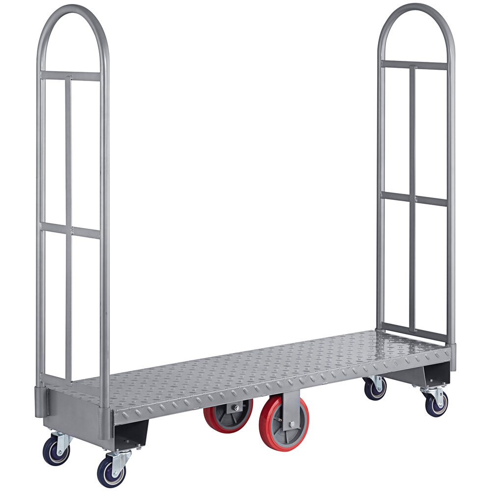 Lavex Industrial 16" x 63" Heavy-Duty Steel U-Boat Utility Cart with ...