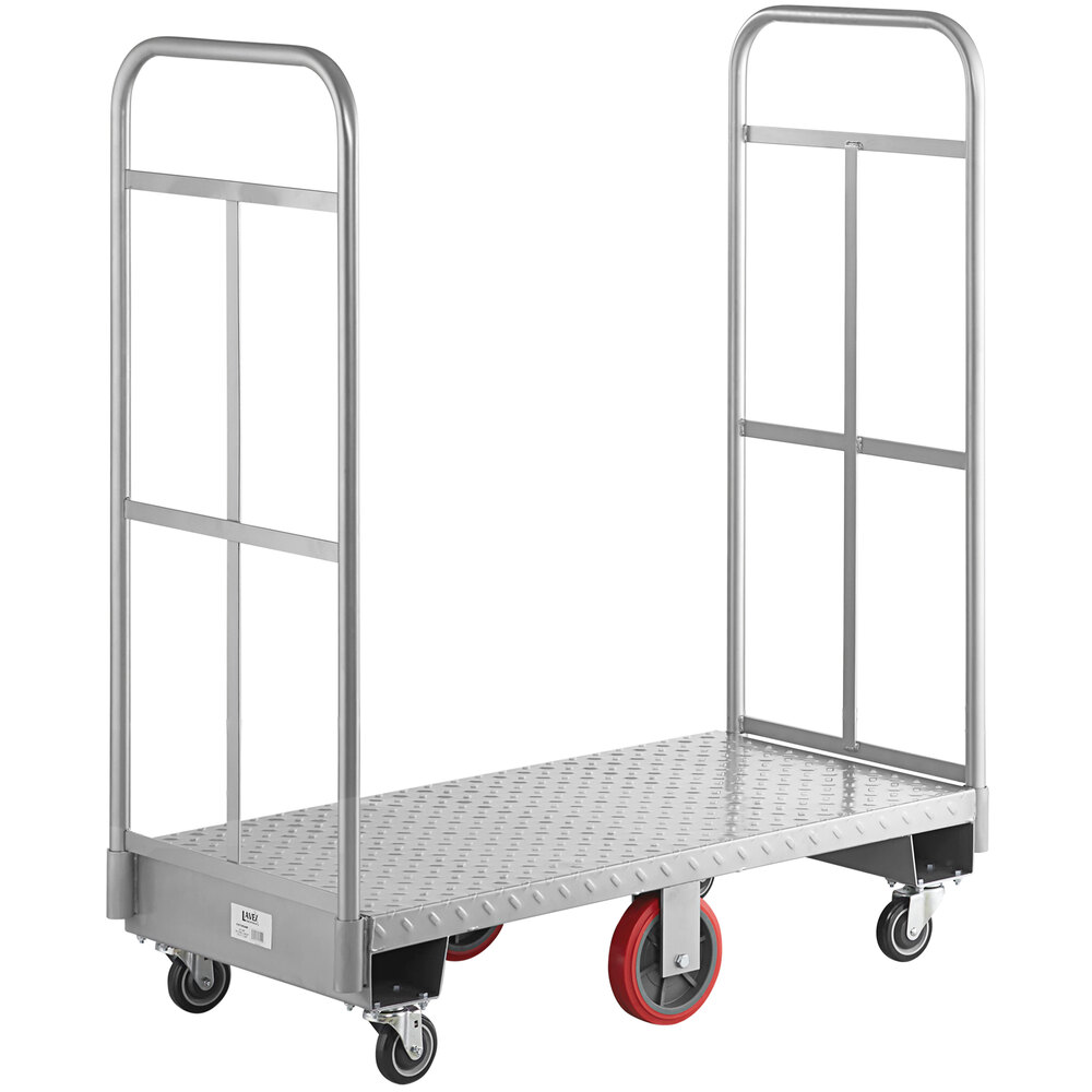 Lavex 24" x 48" Heavy-Duty Steel U-Boat Utility Cart - 2000 lb. Capacity