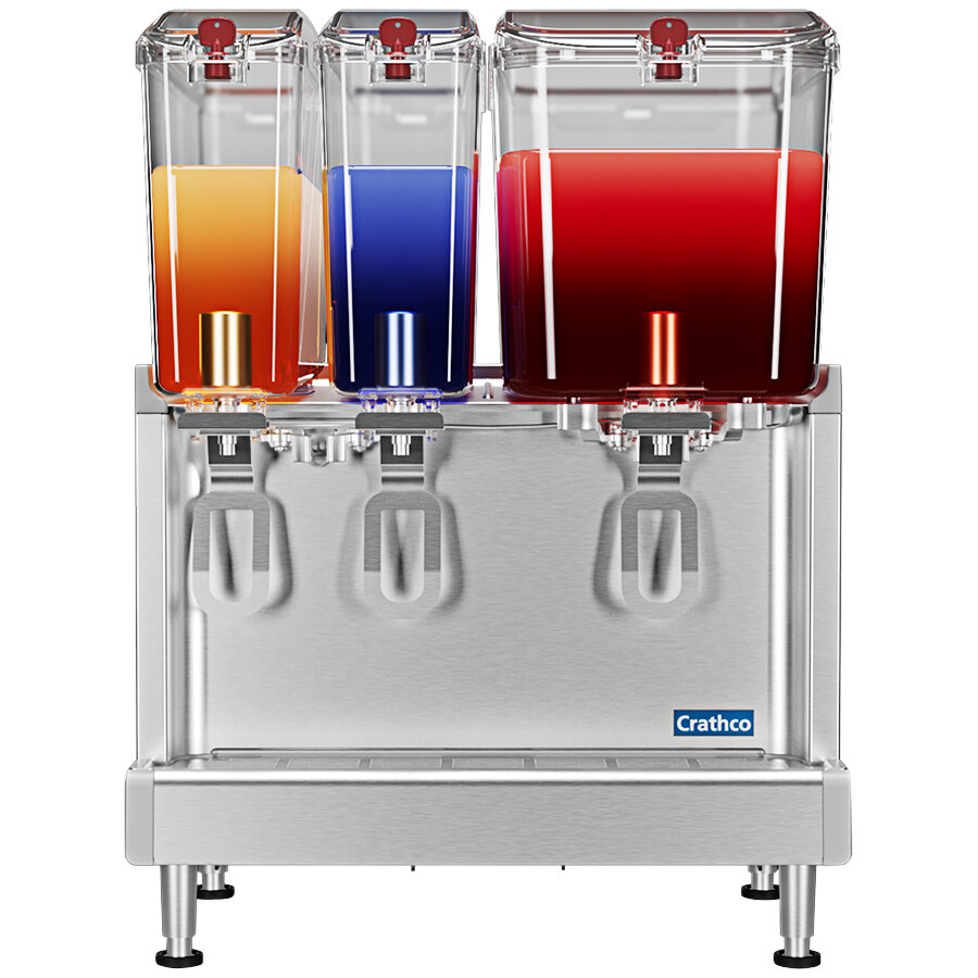 Crathco Triple Bowl Premix Cold Beverage Dispenser with (1) 4.75 Gallon ...