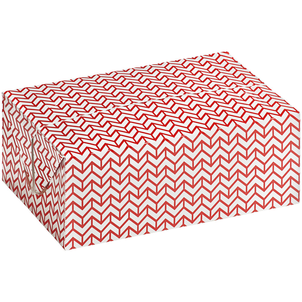 Choice 7" x 4 1/2" x 2 3/4" Red Cornerstone Print Take-Out Lunch ...