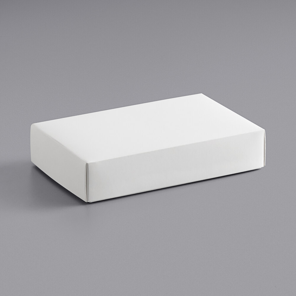 Simplex 14 3/4" x 9" x 2" 2-Piece 5 lb. White Candy Box - 50/Case