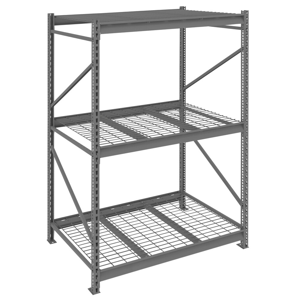 Tennsco 36" x 48" x 84" Medium Grey Bulk Storage Rack Unit with Wire ...
