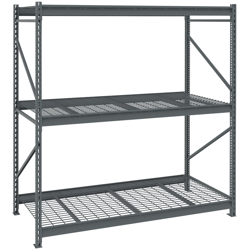 Tennsco 36" x 72" x 84" Medium Grey Bulk Storage Rack Unit with Wire ...