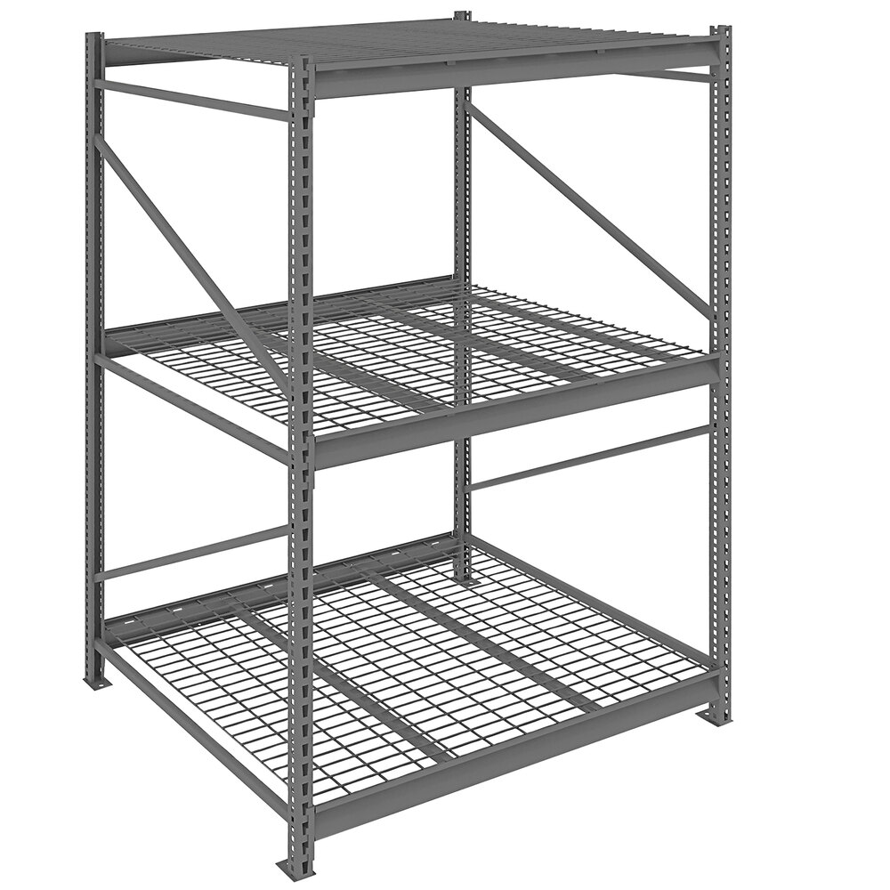 Tennsco 48" x 48" x 84" Medium Grey Bulk Storage Rack Unit with Wire ...