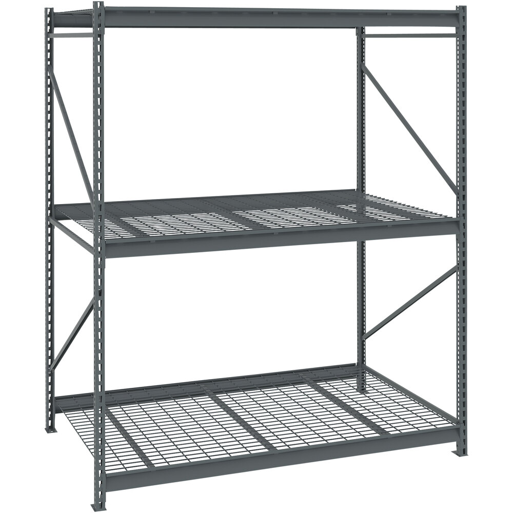 Tennsco 48" x 72" x 96" Medium Gray Bulk Storage Rack Unit with Wire ...