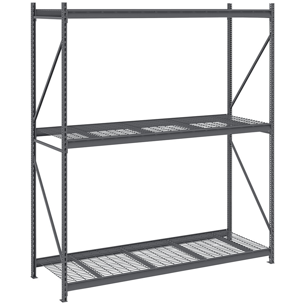 Tennsco 36" x 96" x 120" Medium Grey Bulk Storage Rack Unit with Wire ...