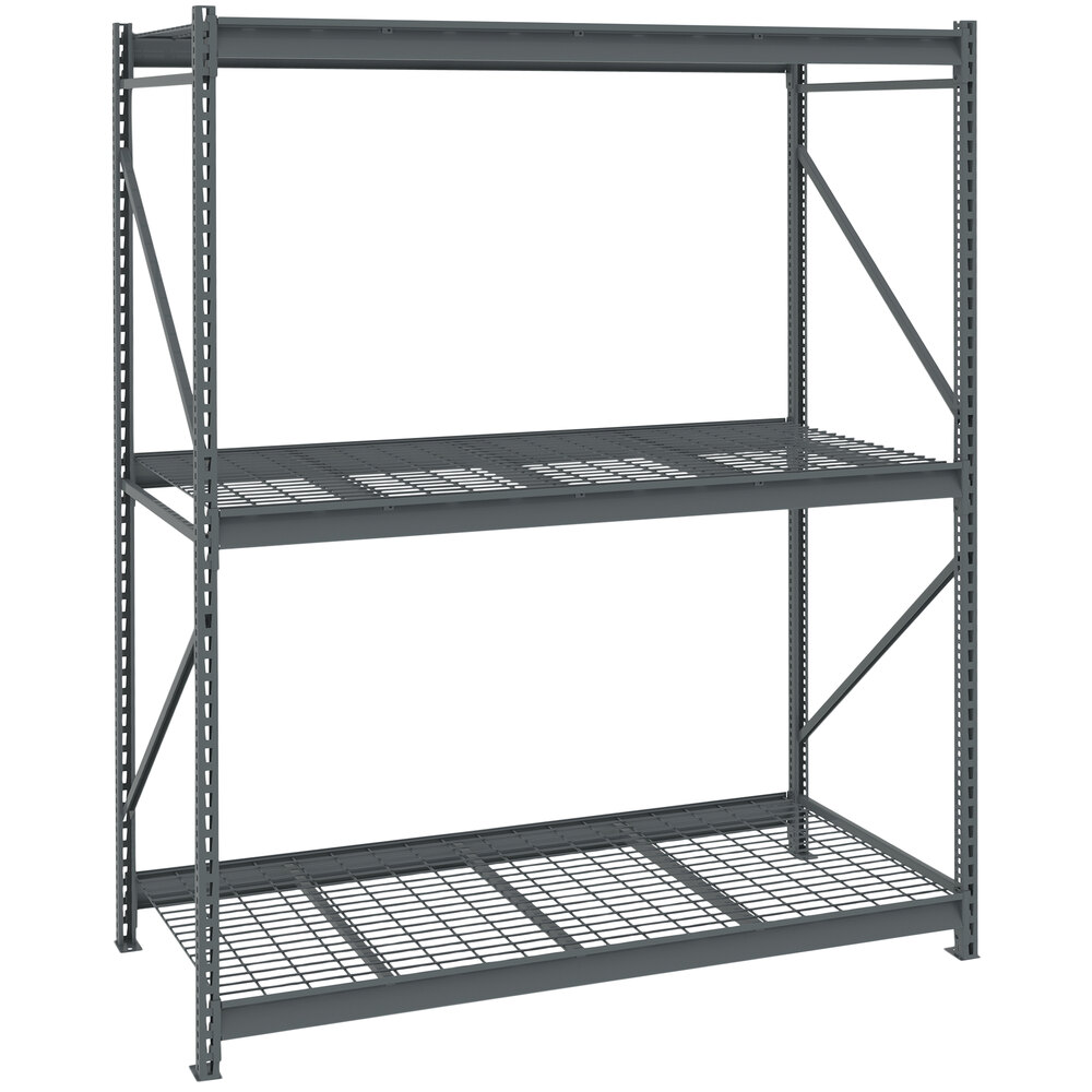 Tennsco 36" x 72" x 96" Medium Grey Bulk Storage Rack Unit with Wire ...