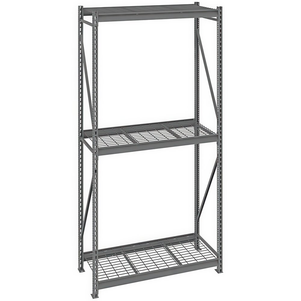 Tennsco 24" x 48" x 120" Medium Gray Bulk Storage Rack Unit with Wire ...