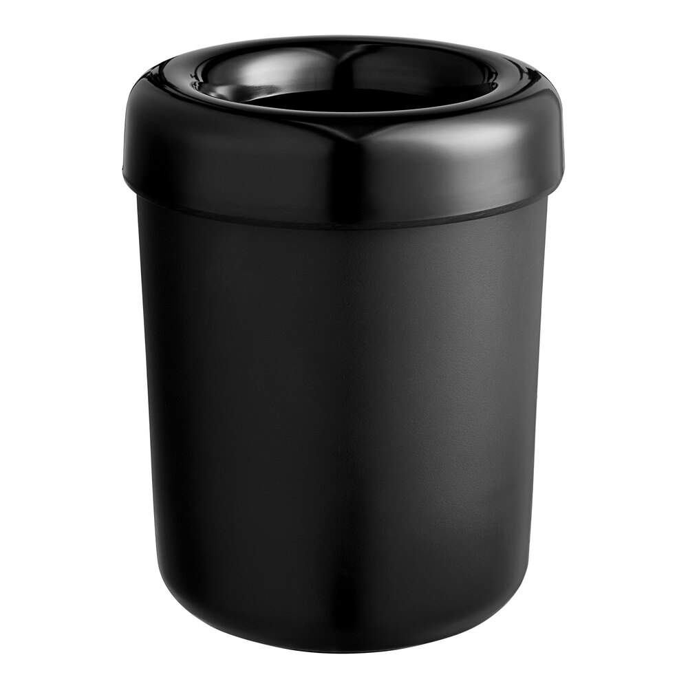 American Metalcraft MELWB Black Melamine Round Table Top Waste Bin