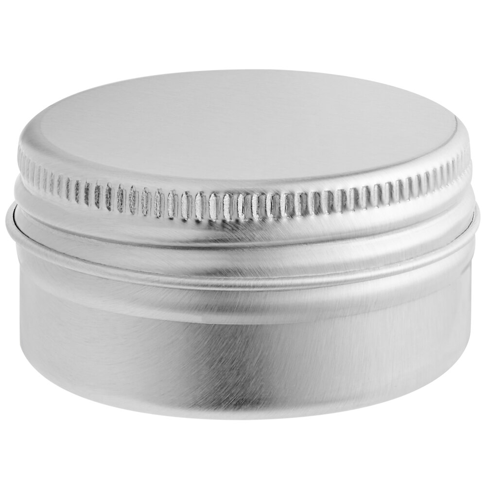 15 mL Silver Tin with Ribbed Screw Top - 2,000/Case