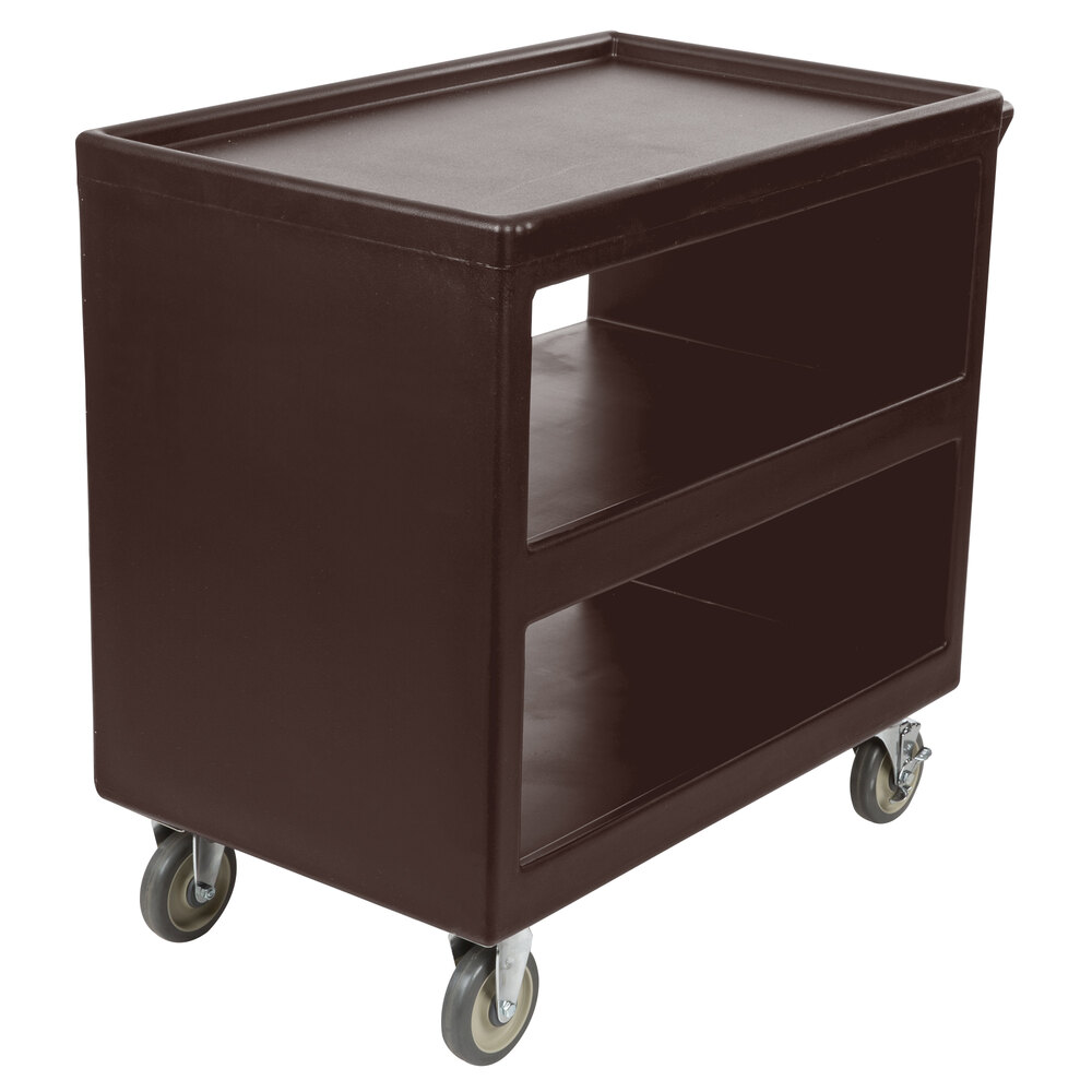 Cambro BC235131 Dark Brown Three Shelf Service Cart - 37 1/4" x 21 1/2 ...