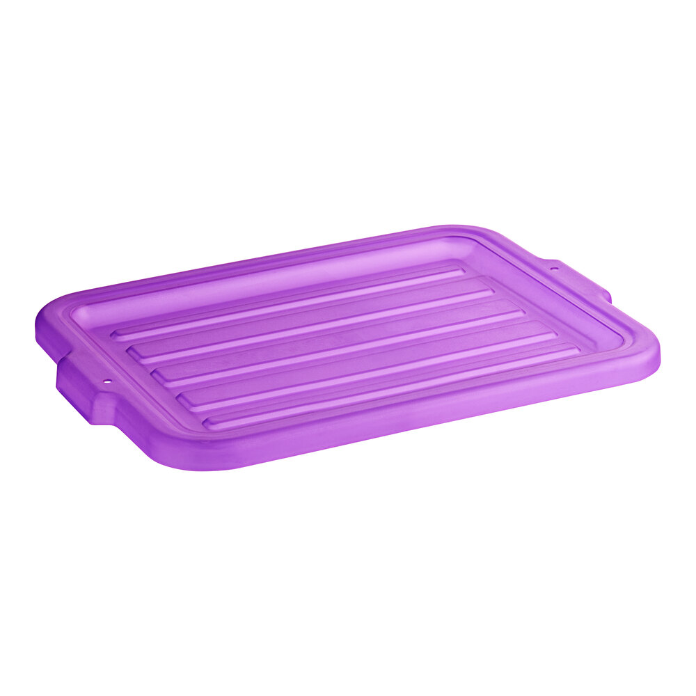 Vigor 20" x 15" Purple Heavy-Duty Polypropylene Bus Tub Lid / Storage ...