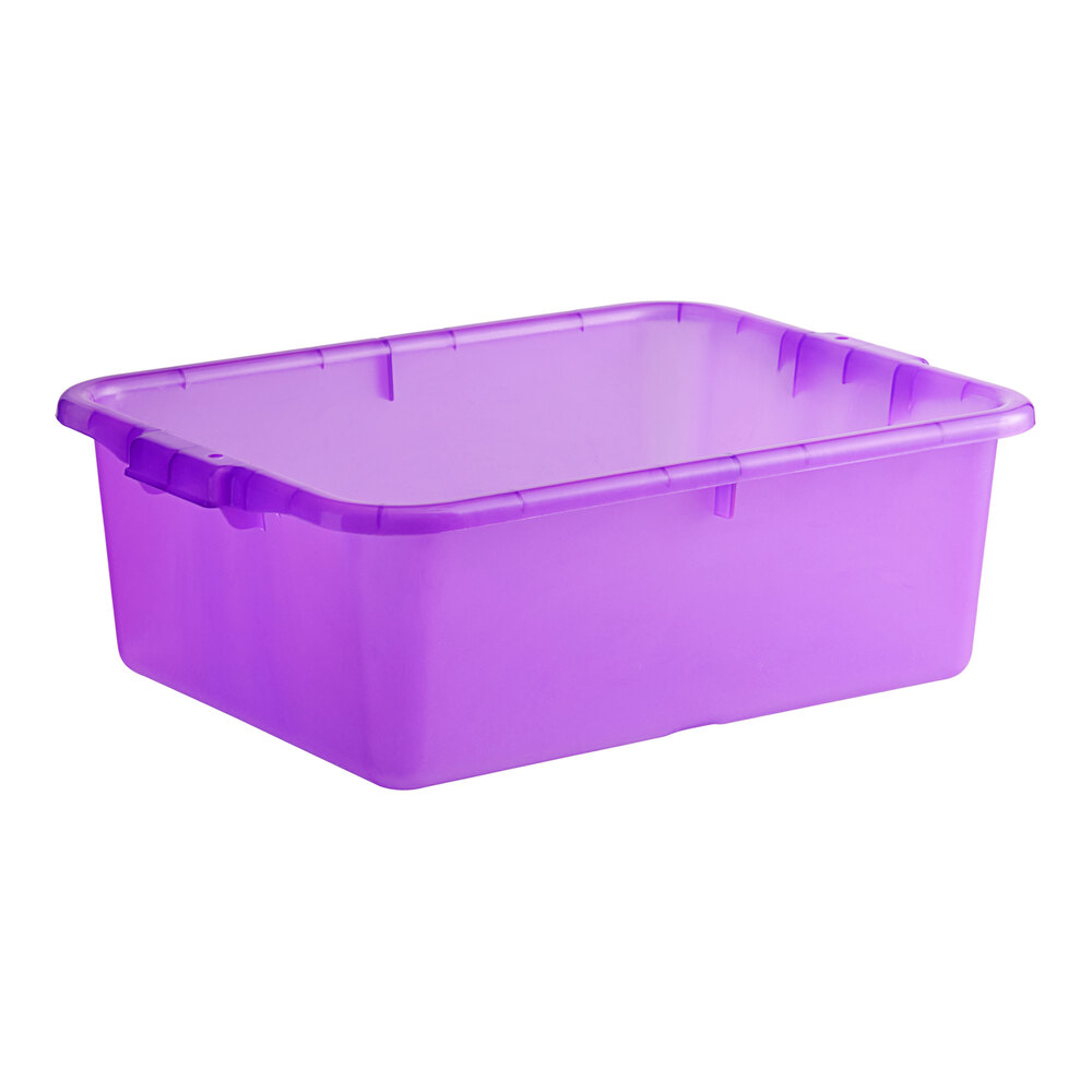 Vigor 20" x 15" x 7" Purple Heavy-Duty Polypropylene Bus Tub / Storage Box