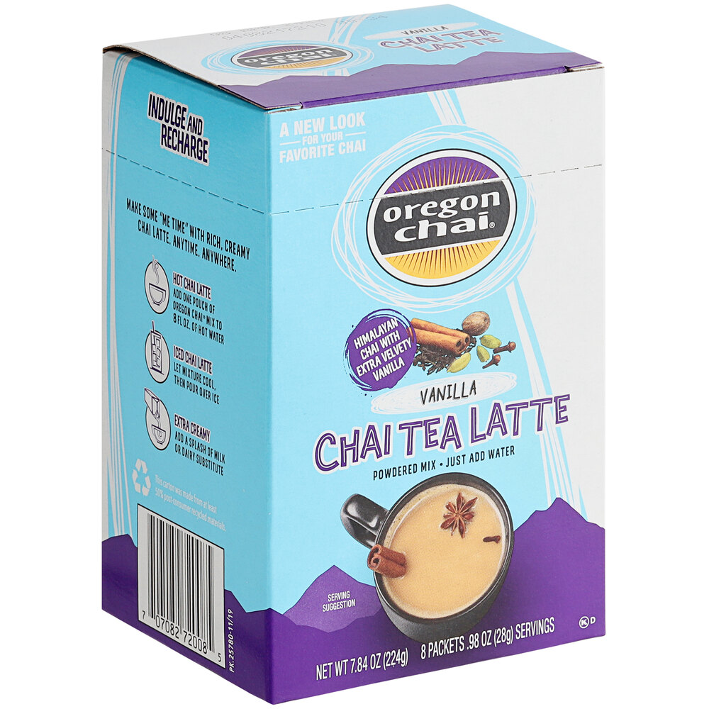 Oregon Chai Single-Serve Packets Vanilla Chai Dry Mix - 48/Case