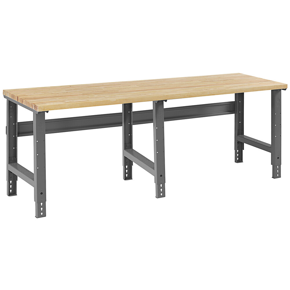 Tennsco 36" x 96" Hardwood Top Workbench with Adjustable Legs WBA-1-3696W