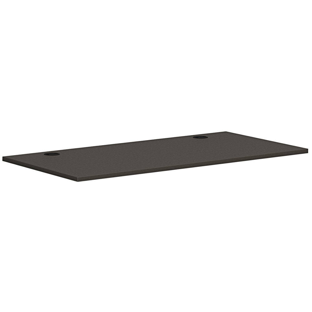 HON Mod 60" x 30" x 1" Slate Teak Rectangular Worksurface