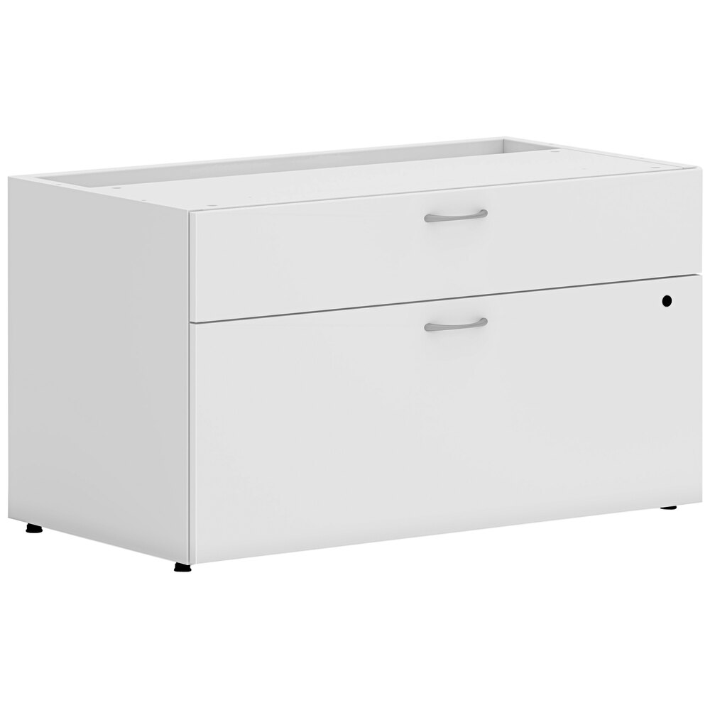 HON Mod 36" x 20" x 20" Simply White Low Personal Credenza Shell with 2 ...