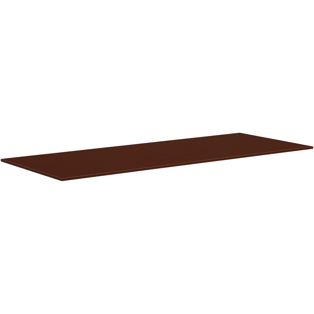 HON Mod 48" x 120" Rectangular Traditional Mahogany Laminate 2-Piece ...
