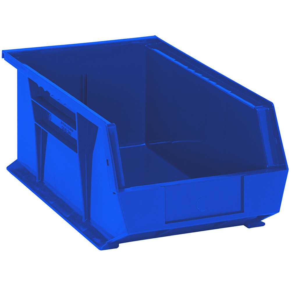 Quantum 13 5/8" x 8 1/4" x 6" Blue Hanging Bin QUS241BL