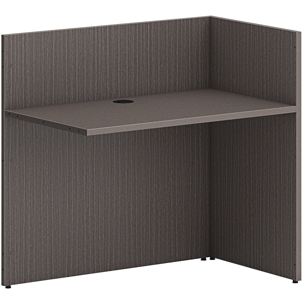 HON Mod 42" x 25" x 41" Slate Teak Reception Desk Return Shell