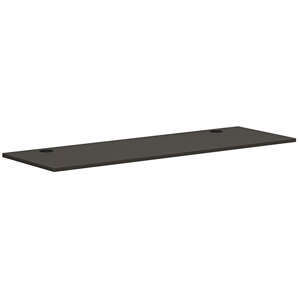 HON Mod 72" x 24" x 1" Slate Teak Rectangular Worksurface