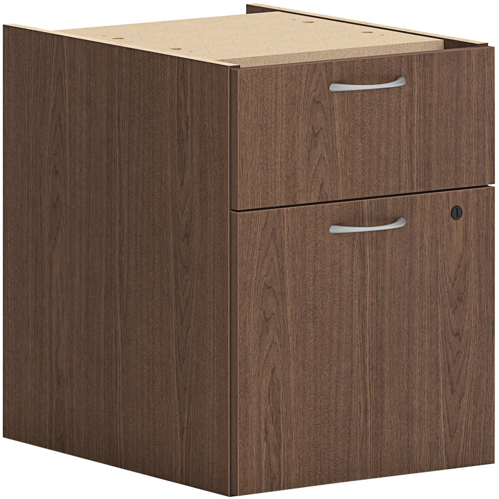 HON Mod 15" x 20" x 20" Sepia Walnut 1 Box Hanging Pedestal with 1 File ...