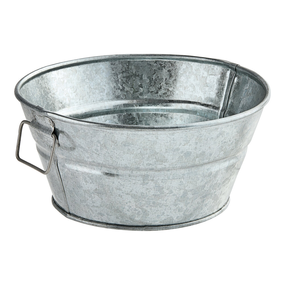American Metalcraft MTUB63 6" x 3" Round Galvanized Metal Tub