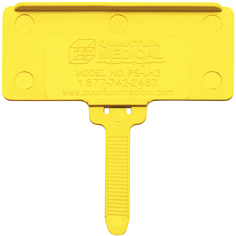 Quantum 3" x 1 3/8" Yellow Hanging Label Tag - 25/Pack