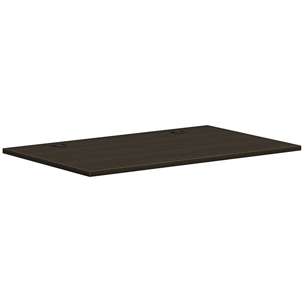 HON Mod 48" x 30" x 1" Java Oak Rectangular Worksurface