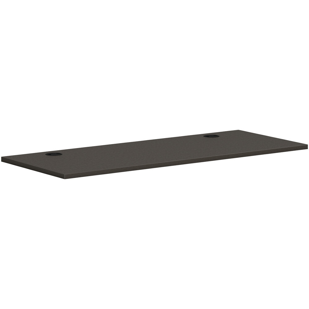 HON Mod 60" x 24" x 1" Slate Teak Rectangular Worksurface