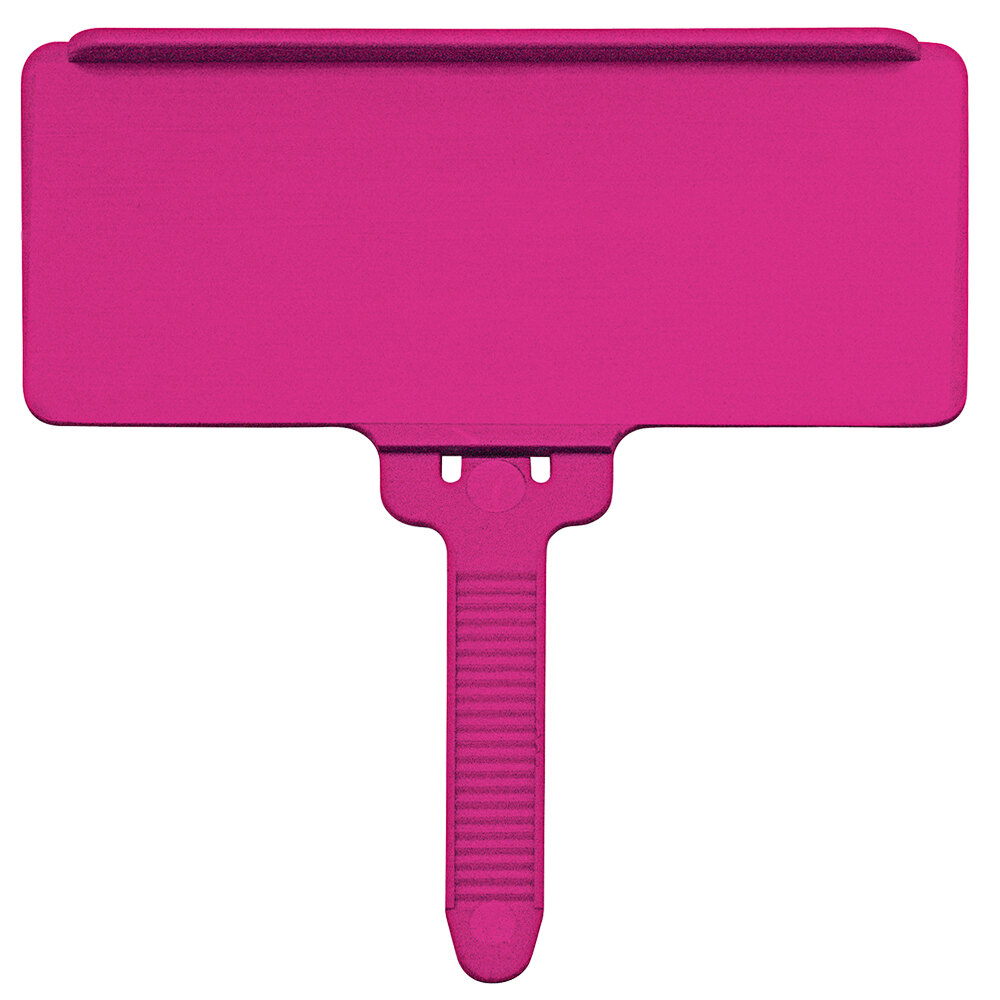 Quantum 3" x 1 3/8" Pink Hanging Label Tag - 25/Pack