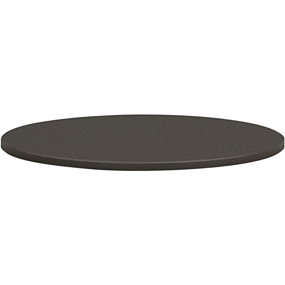 HON Mod 36" Round Slate Teak Laminate Conference Table Top