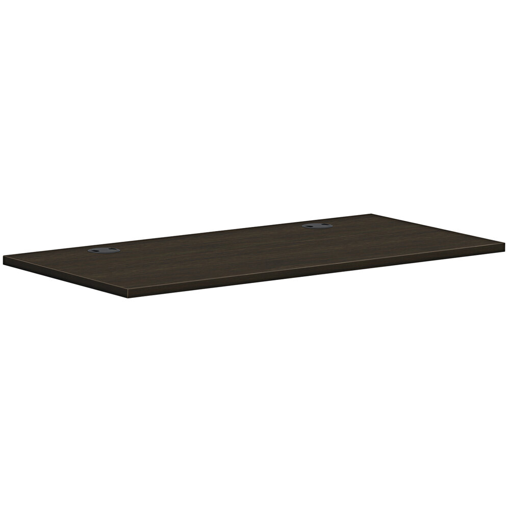 HON Mod 48" x 24" x 1" Java Oak Rectangular Worksurface