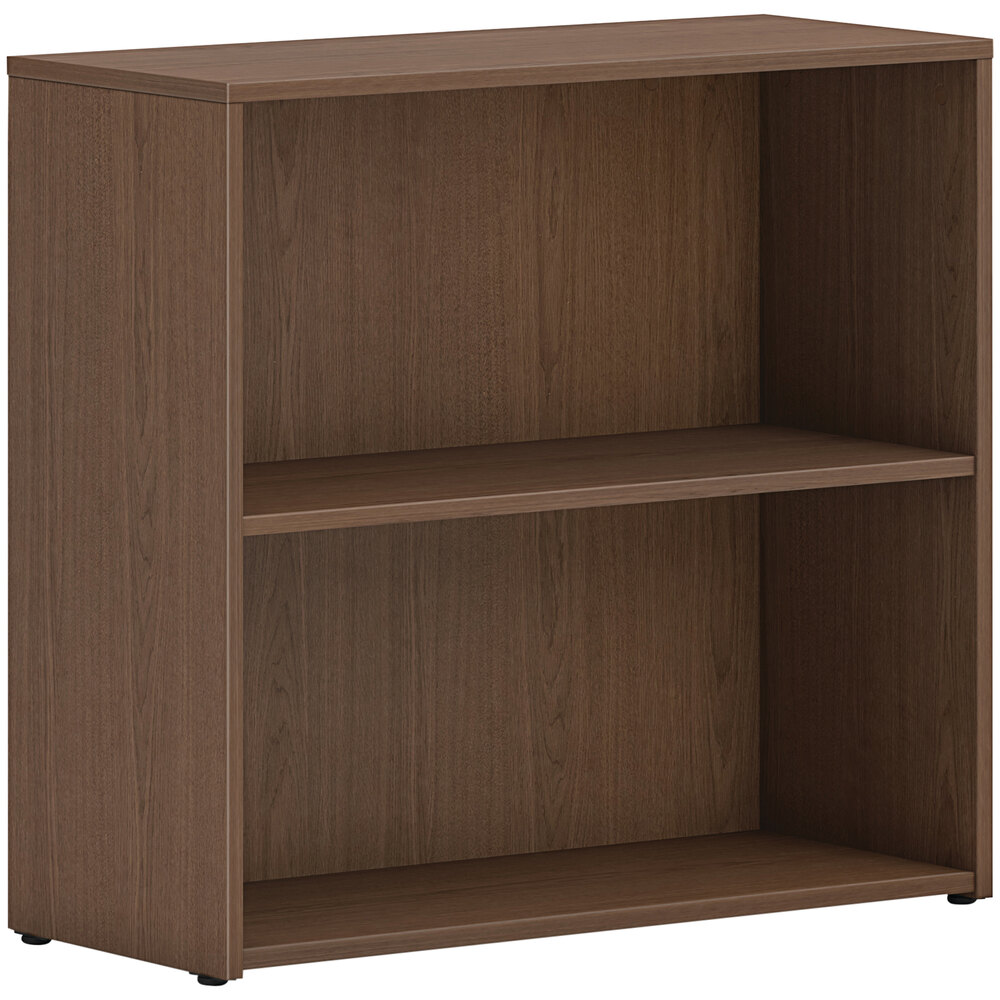 HON Mod 30" x 13" x 29" Sepia Walnut Laminate 2-Shelf Bookcase