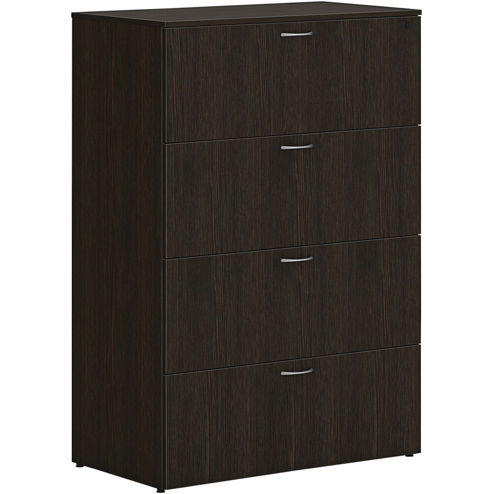 HON Mod 36" x 20" x 53" Java Oak Lateral File Cabinet with 4 Drawers ...