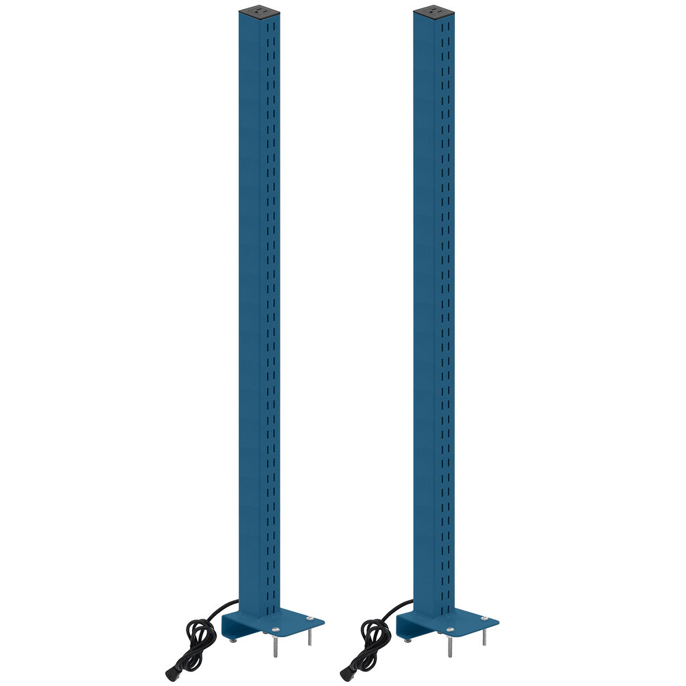 BenchPro Kennedy Series 36" Dark Blue Upright Set with Legs and Power ...