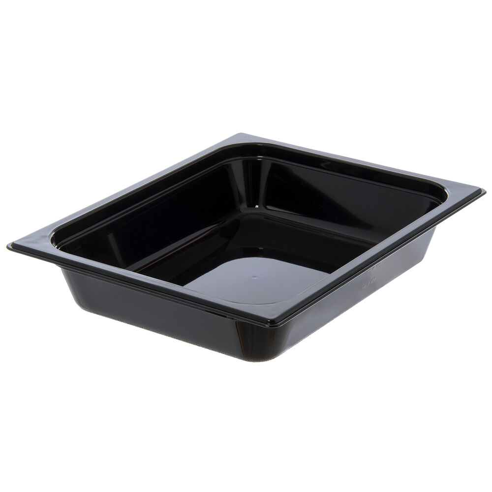Carlisle 10420B03 StorPlus 1/2 Size Black High Heat Plastic Food Pan ...