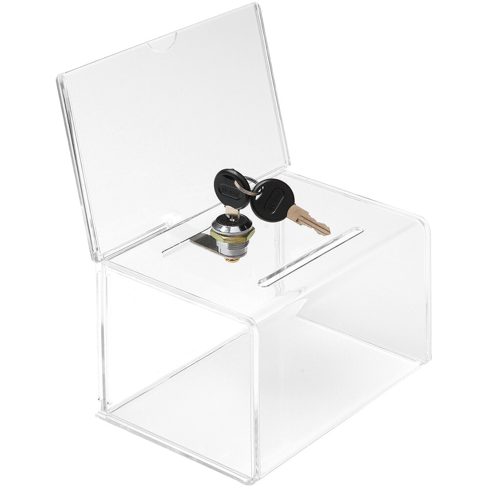 Deflecto Ballot Box with 6" x 4" Sign Holder and Lock 596901