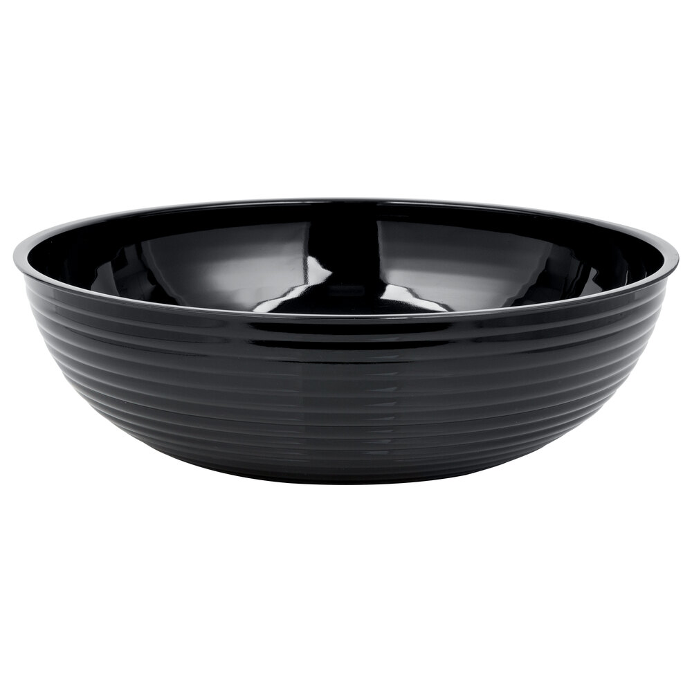Cambro RSB15CW110 11.2 Qt. Black Camwear® Round Ribbed Bowl
