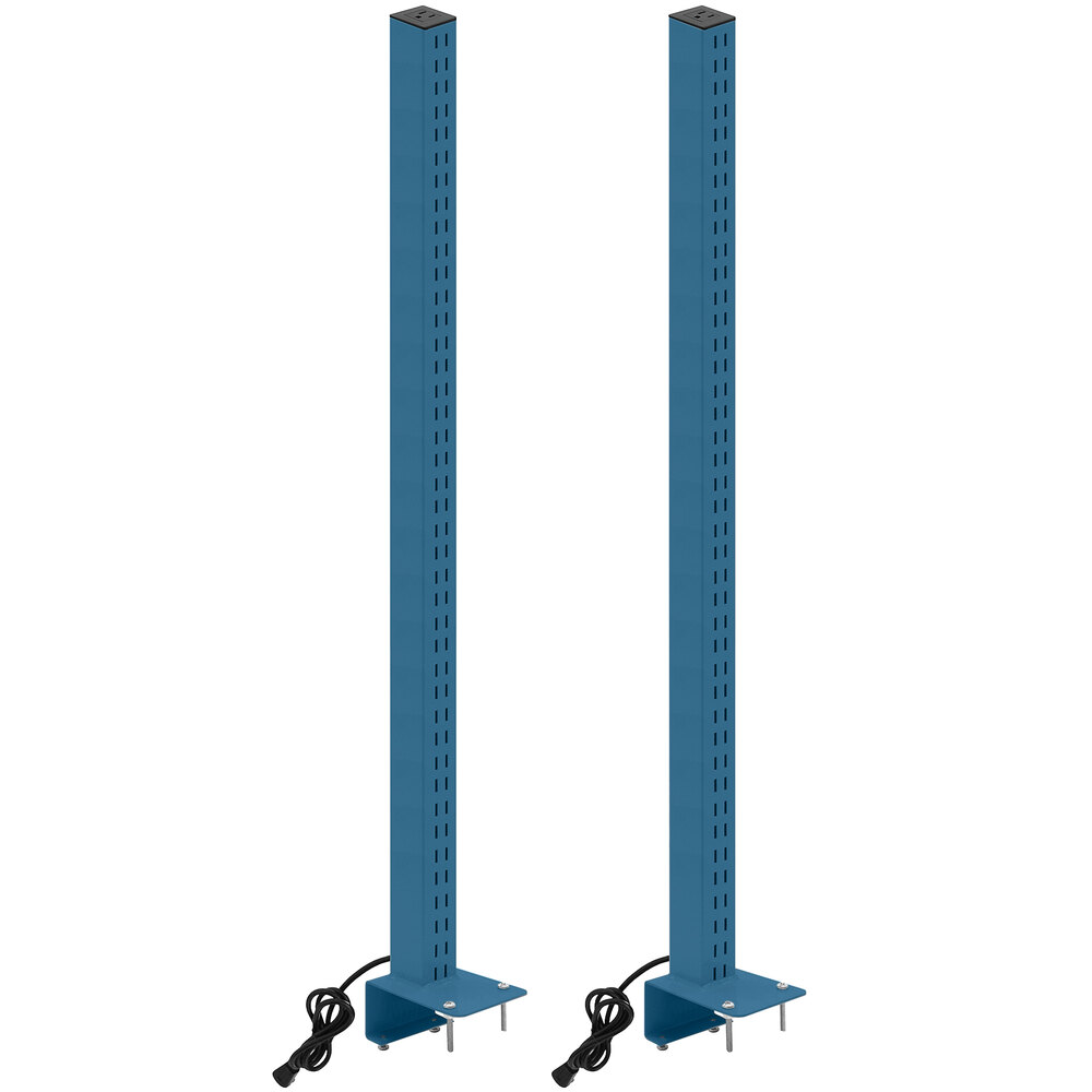 BenchPro Kennedy Series 36" Dark Blue Upright Set with Legs and Power ...