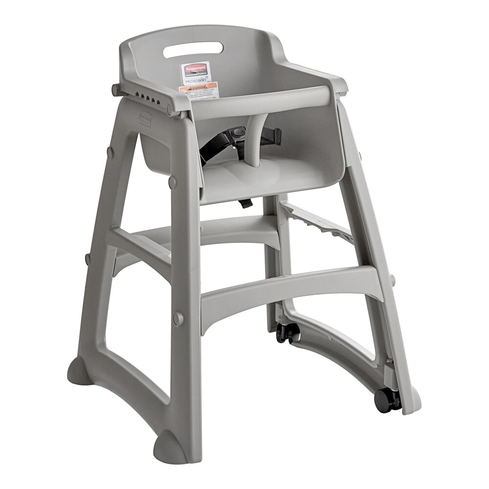 Rubbermaid® FG780508PLAT Platinum Sturdy Chair Restaurant High Chair ...