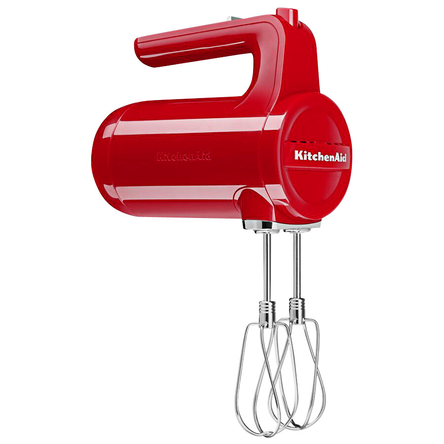 KitchenAid KHMB732PA Bright Red Cordless 7-Speed Hand Mixer - 120V