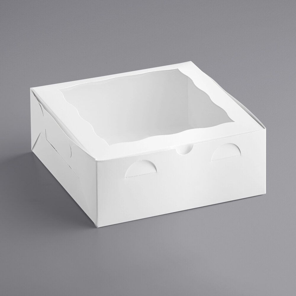 Baker's Lane 10" x 10" x 4" White Window Cake / Bakery Box - 100/Bundle
