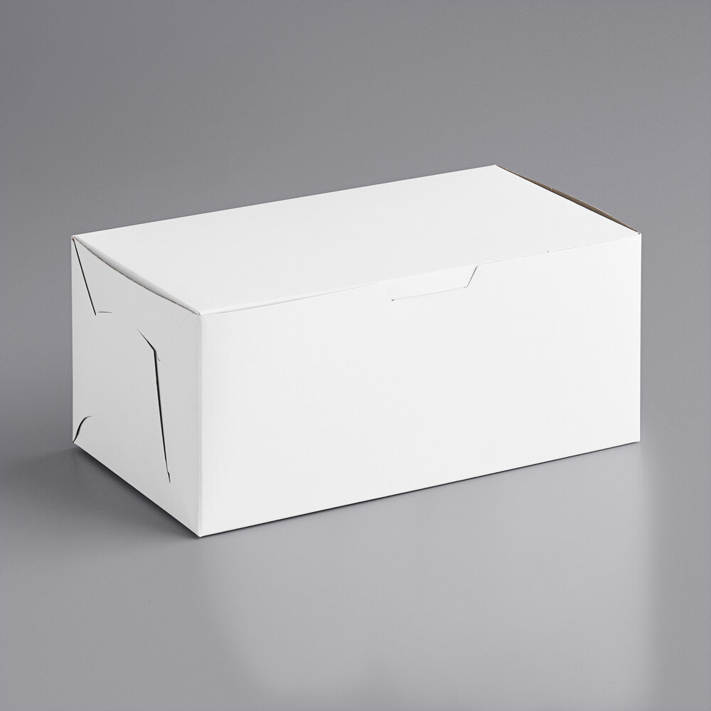 Baker's Lane 9" x 5" x 4" White Bakery Box - 250/Bundle